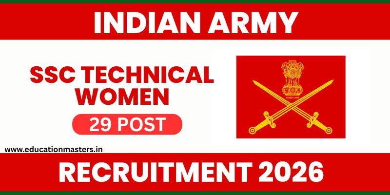Indian Army SSC Tech Women Recruitment 2026 – Apply Online for 29 SSC ...